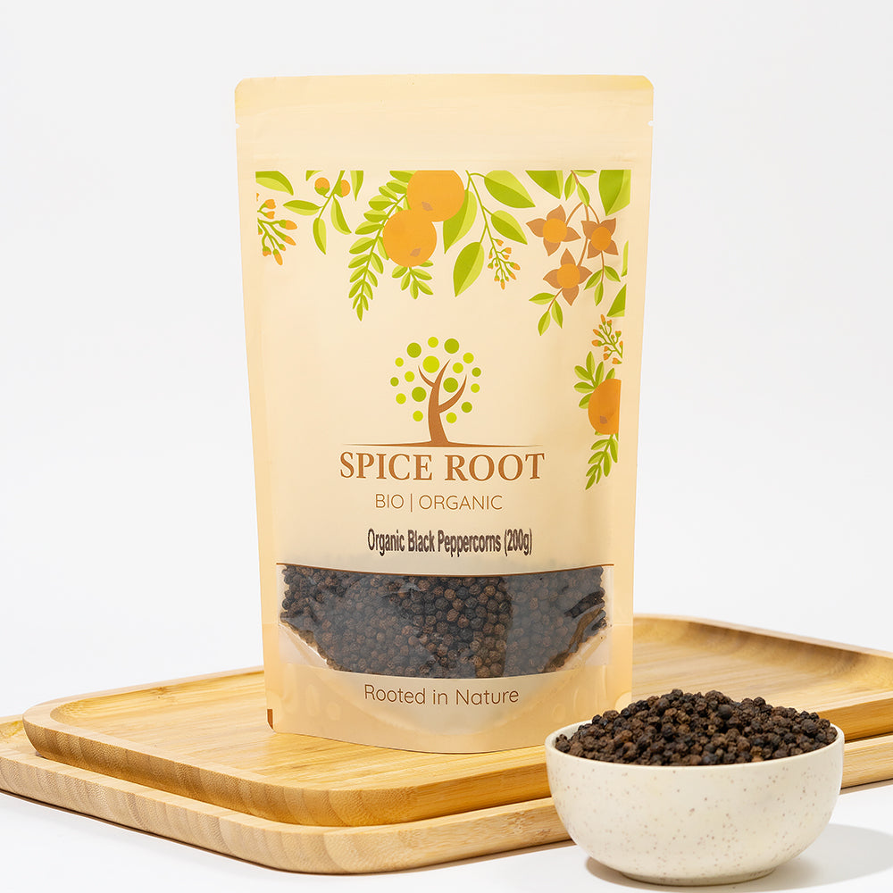 Organic Black Peppercorns 200g – Spice Root