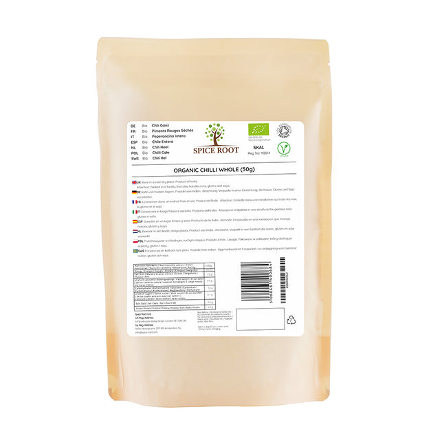 Organic Chilli Whole 50g – Spice Root