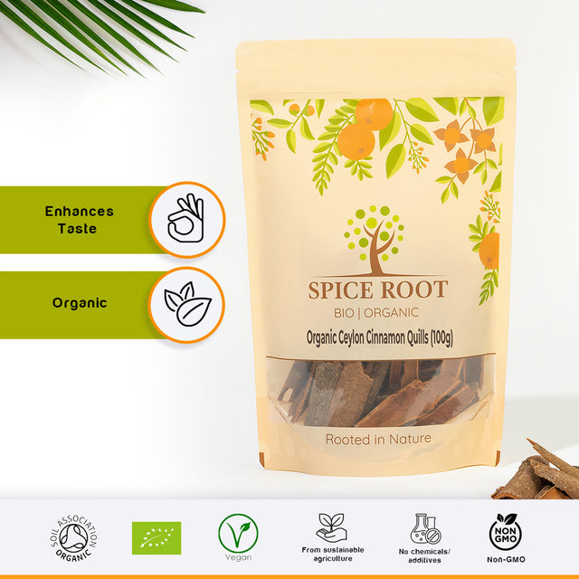 Organic Ceylon Cinnamon Quills 100g – Spice Root